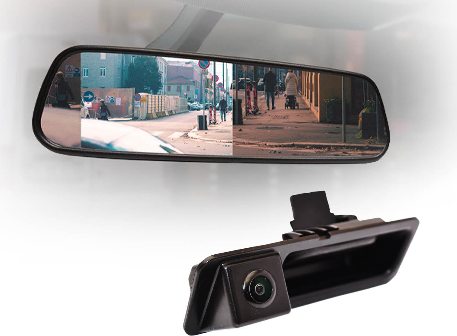 Motormax Mirror Monitor and BMW Reverse Camera Kit with 105° Viewing ...