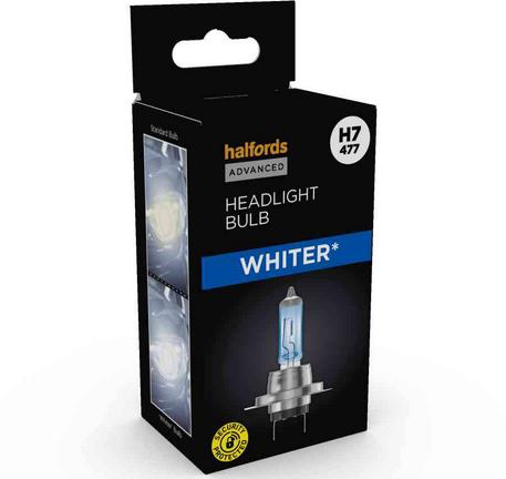 Halfords Advanced Whiter H7 477 Car Headlight Bulb Single Pack Halfords UK
