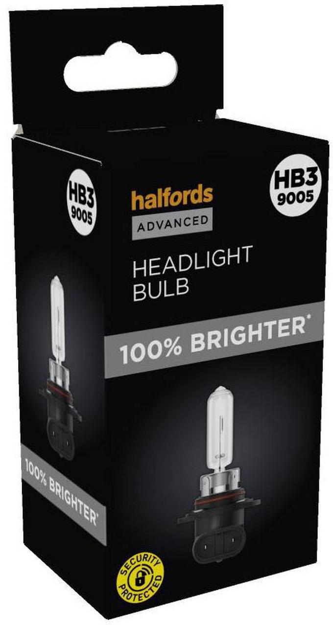 Halfords Advanced 100 Brighter HB3 9005 Headlight Bulb Halfords UK