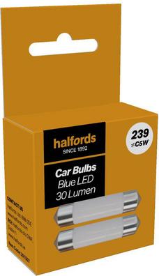 Halfords 239 Blue LED Car Bulb Twin Pack Halfords UK