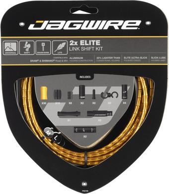 Jagwire 2x Elite Link Shift Cable Kit, Gold | Halfords UK