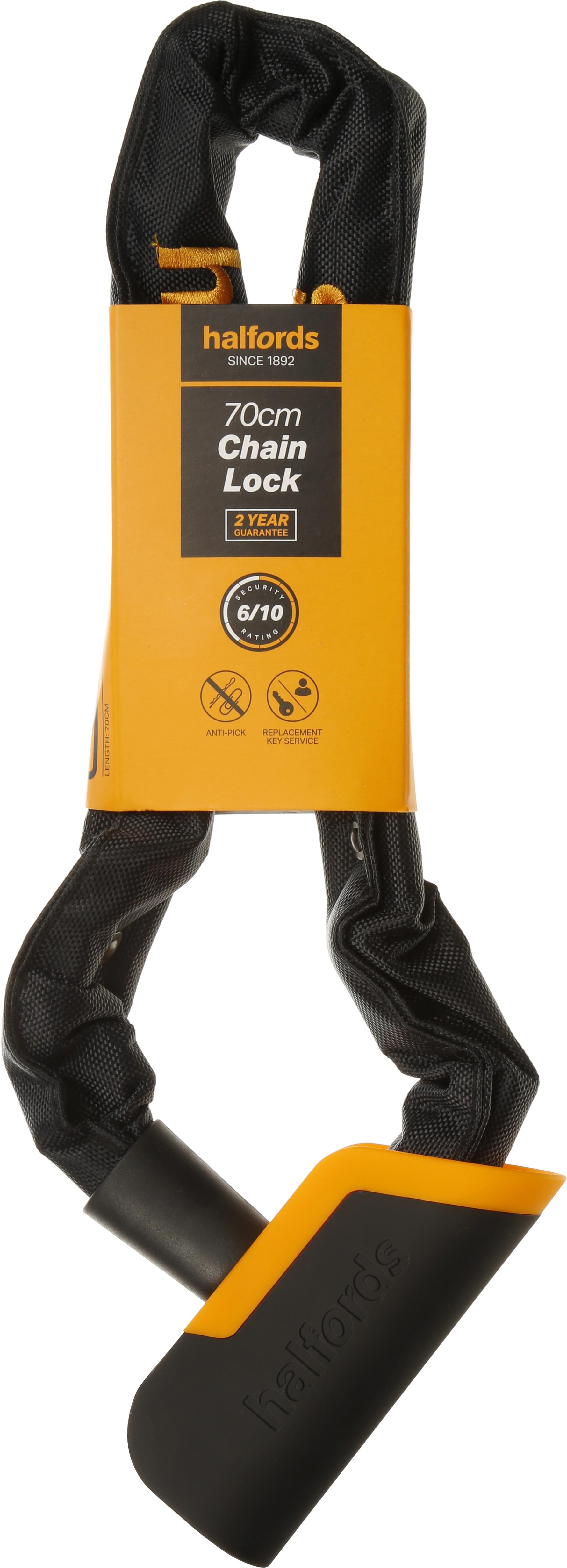 Halfords Chain Bike Lock, 70cm, Key | Halfords UK