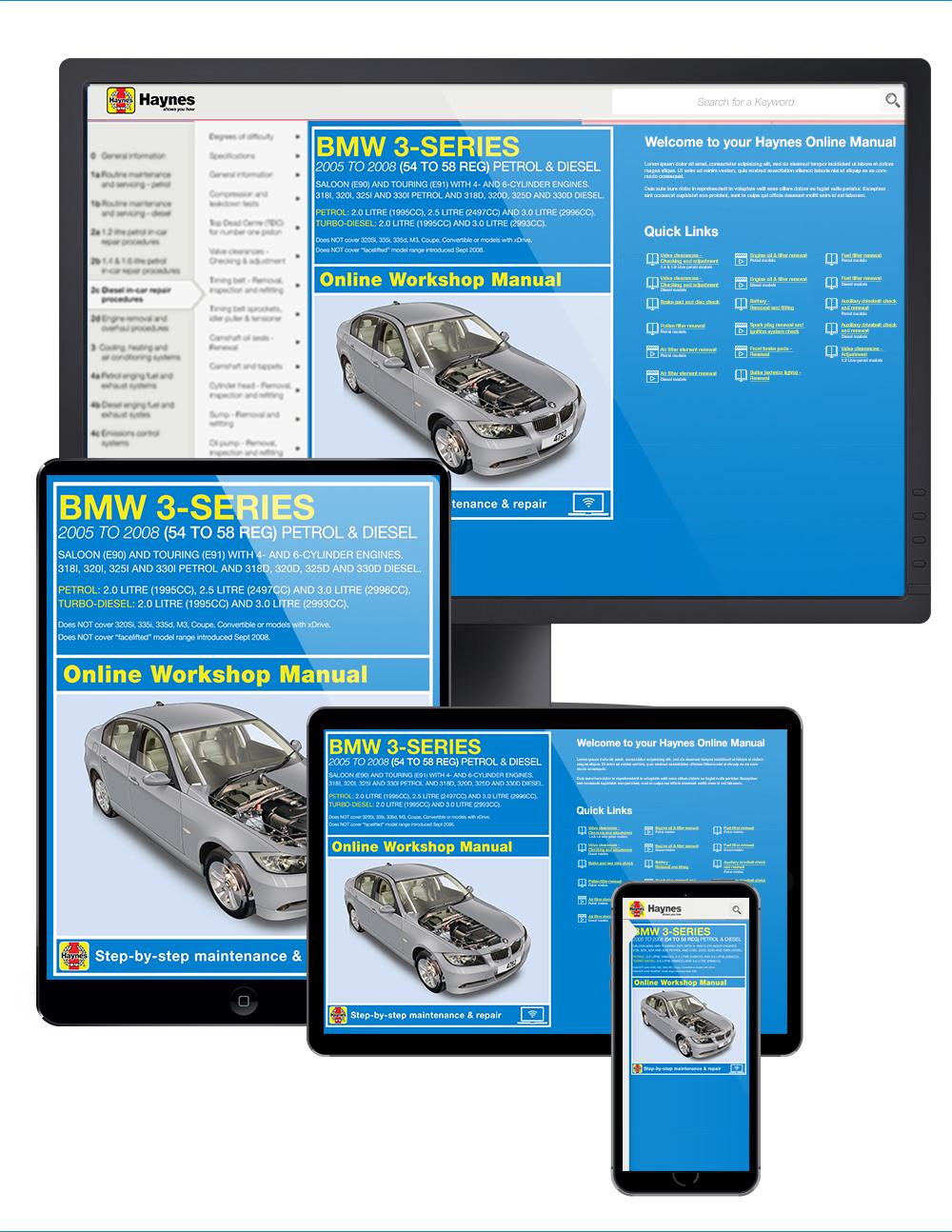 Haynes Online Manual BMW 3-Series 2005-08 - 1 Year | Halfords UK