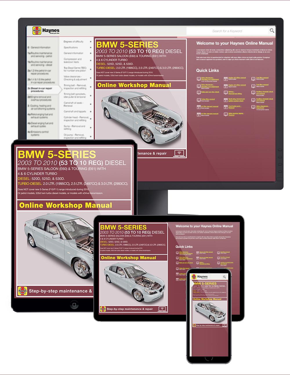 Haynes Online Manual BMW 5-Series 2003-10 - 1 Year | Halfords UK
