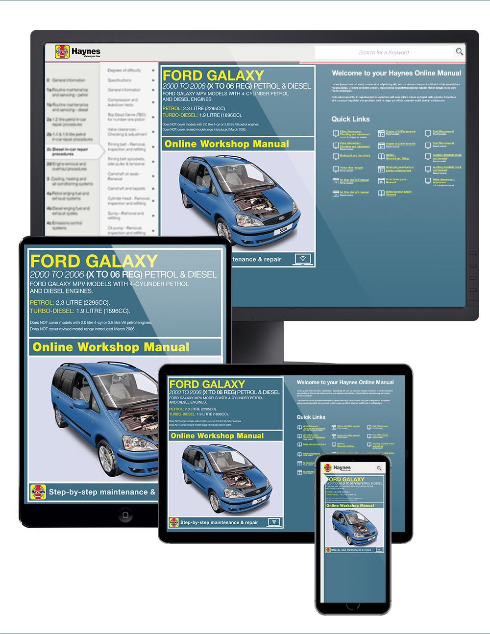 Haynes Online Manual Ford Galaxy 2000-06 - 1 Year | Halfords UK