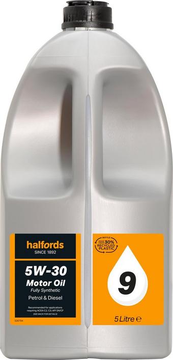 Halfords 5W30 Fully Synthetic Oil 9 - 5 Litres | Halfords UK