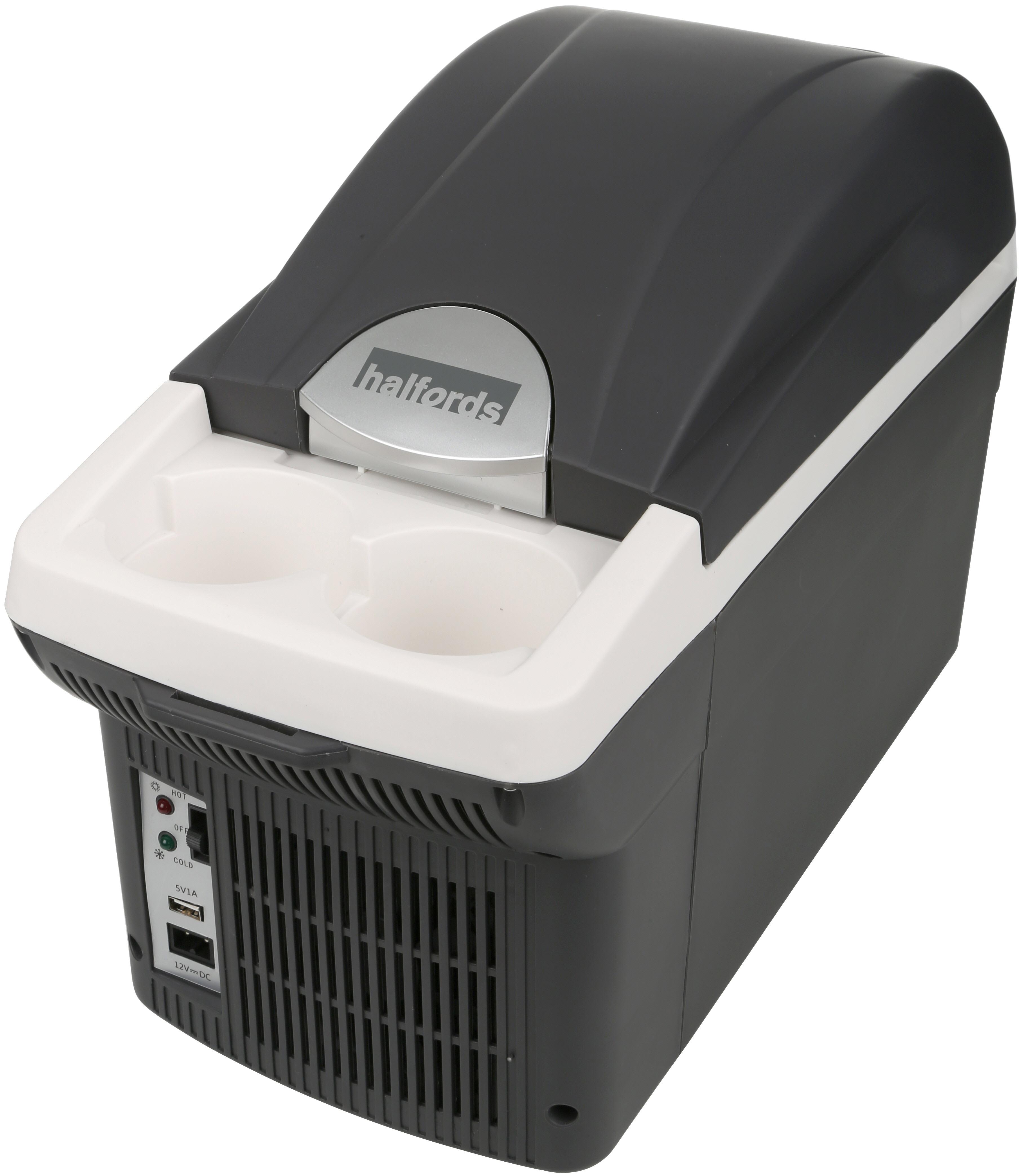 Halfords 8L Electric Coolbox, Mains Adaptor & Large Ice Packs (Pack of ...