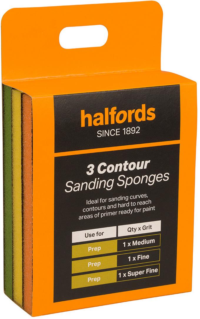 Halfords Contour Sanding Sponges x3 Halfords UK