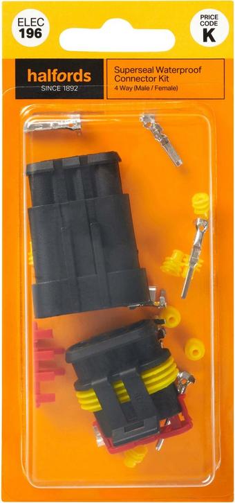 Halfords 4 Way Superseal Kit (Male and Female) (ELEC196) | Halfords UK