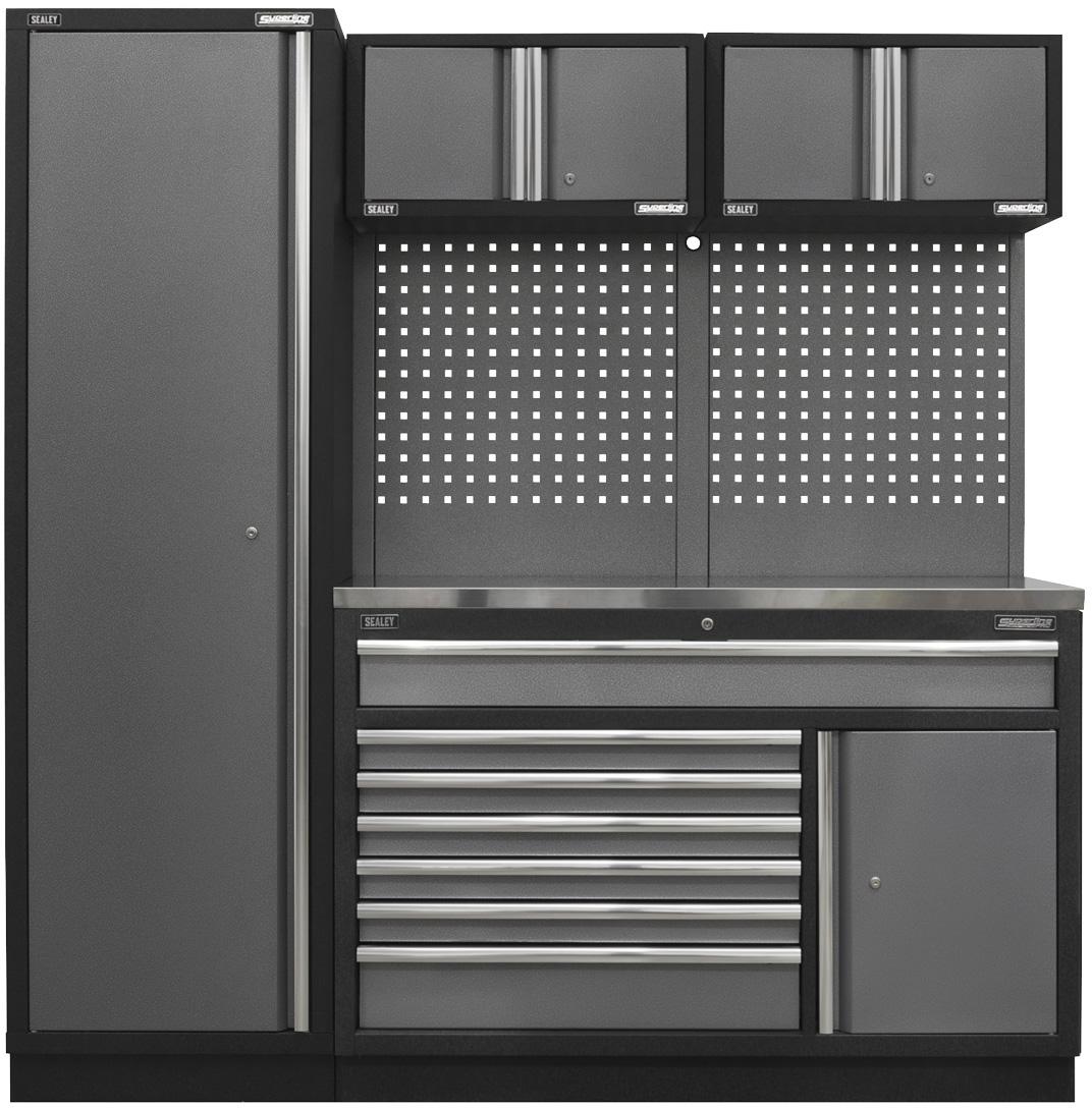 Sealey Superline Pro 1.96m Storage System - Stainless Steel Worktop ...