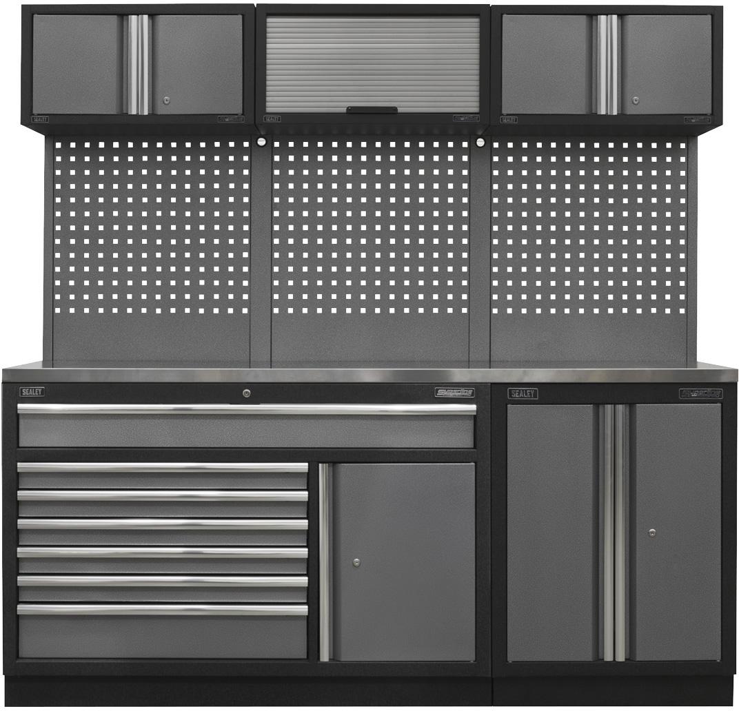 Sealey Superline Pro 2.04m Storage System - Stainless Steel Worktop ...