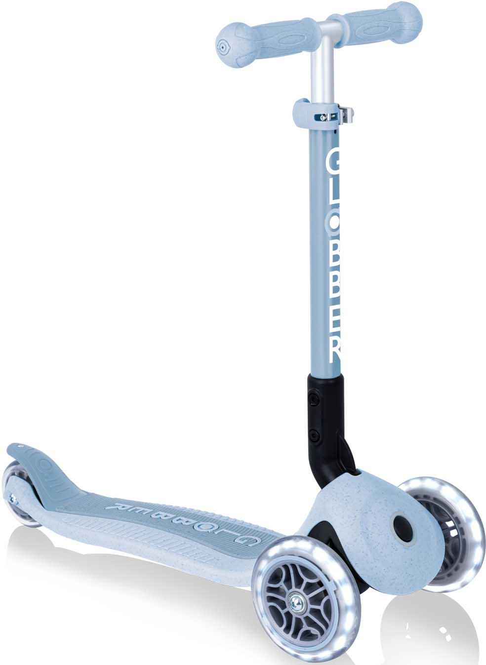 Globber Junior Foldable Lights Eco Kids Scooter - Blueberry | Halfords UK